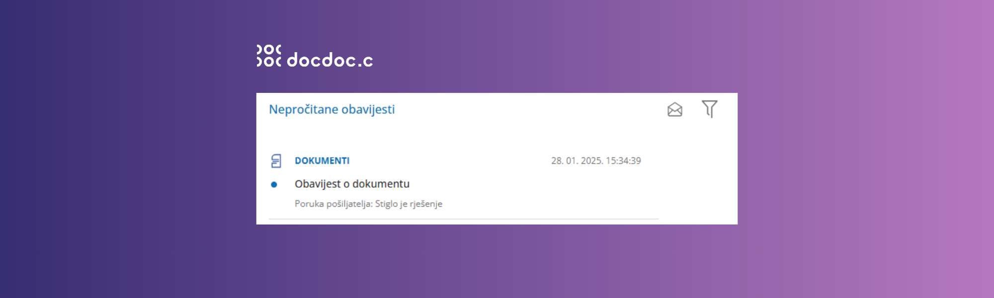 Obavijesti o dokumentu kroz DocDoc.C - DocDocC